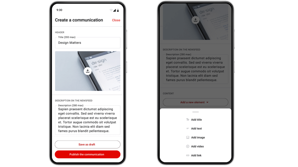 Send communications directly from the application with the Wall ...